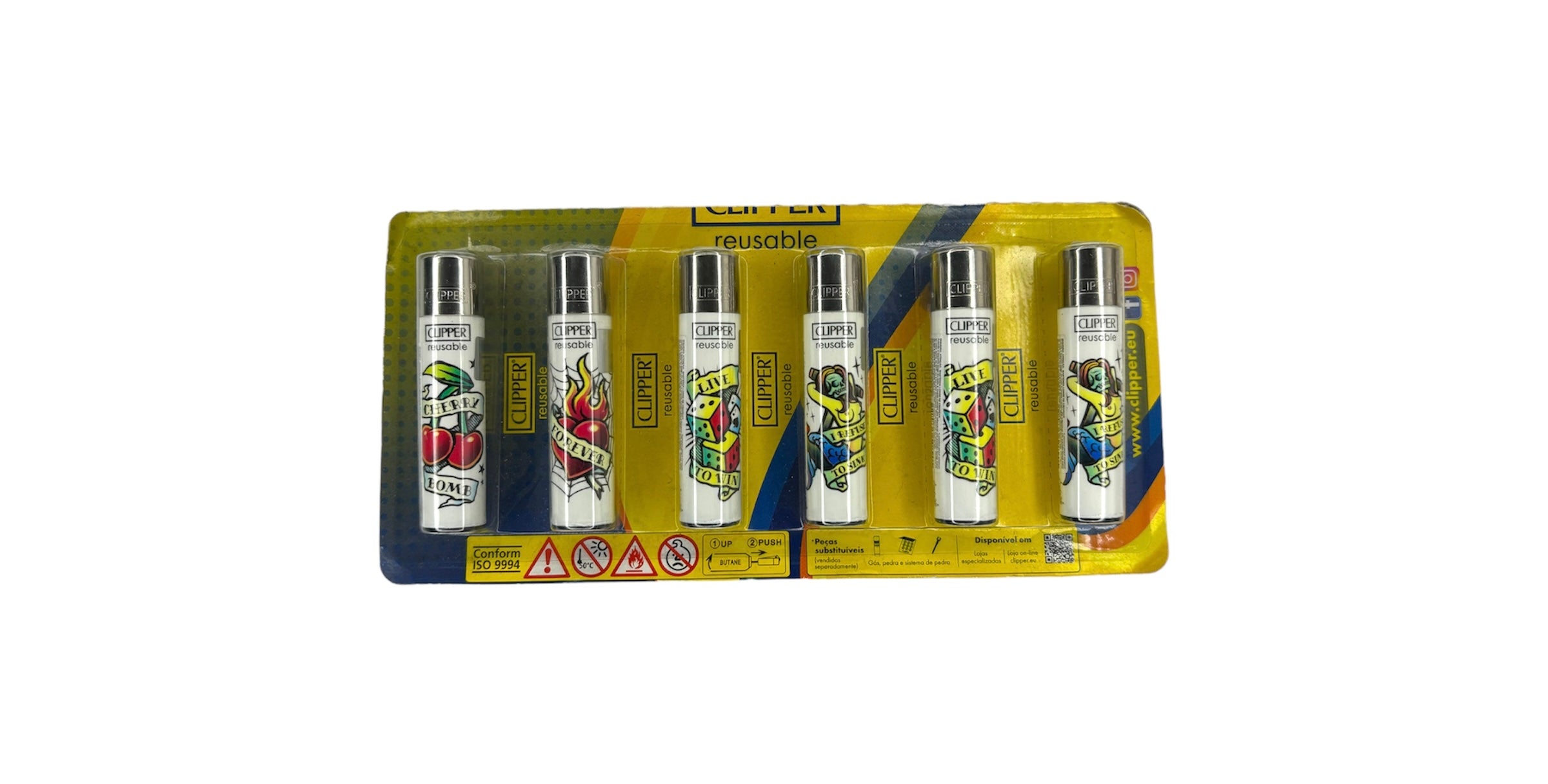 Isqueiro Clipper Cartela Ink Life c/6 - Distribuidora Lemon