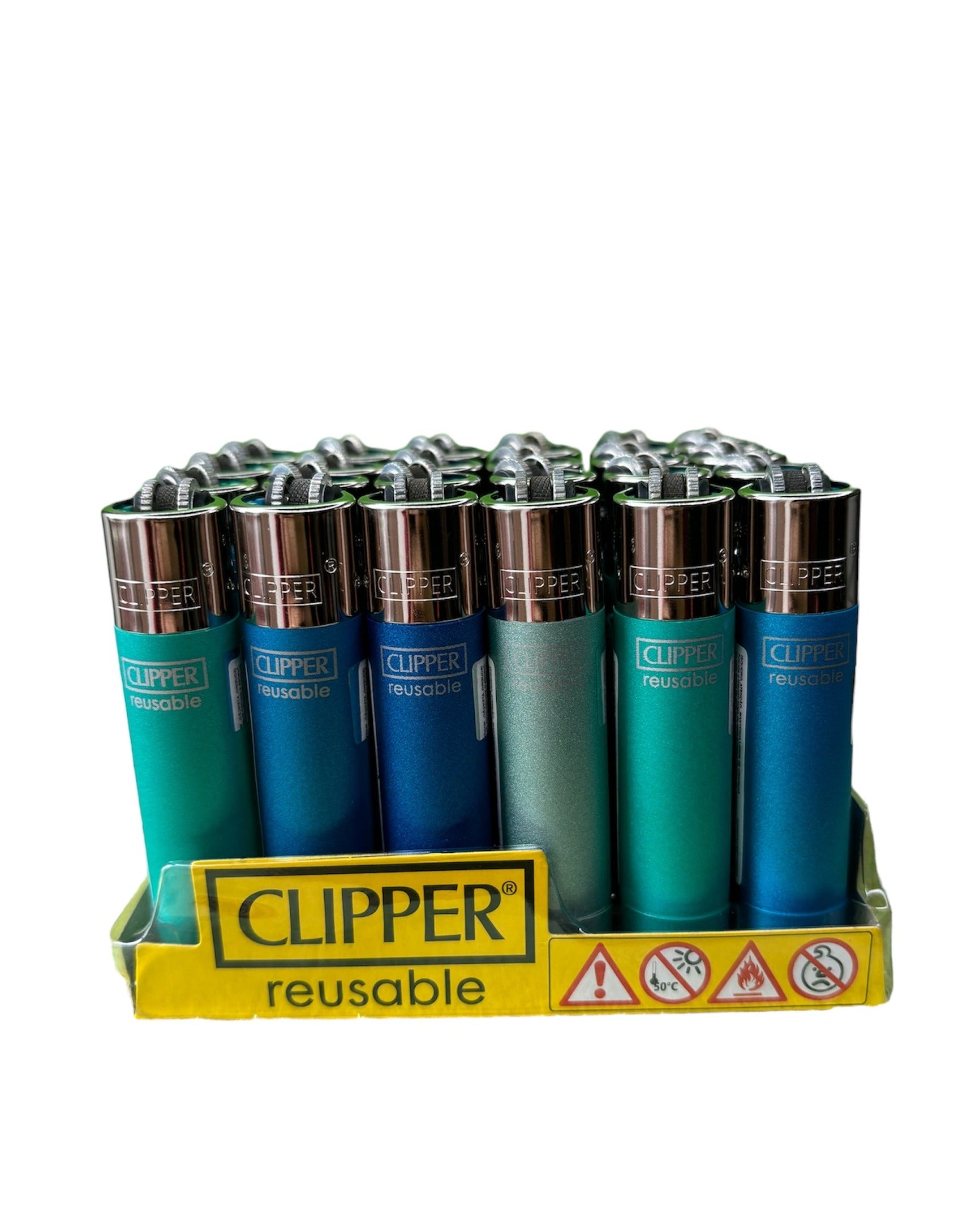 Isqueiro Clipper Metálico c/24 - Distribuidora Lemon